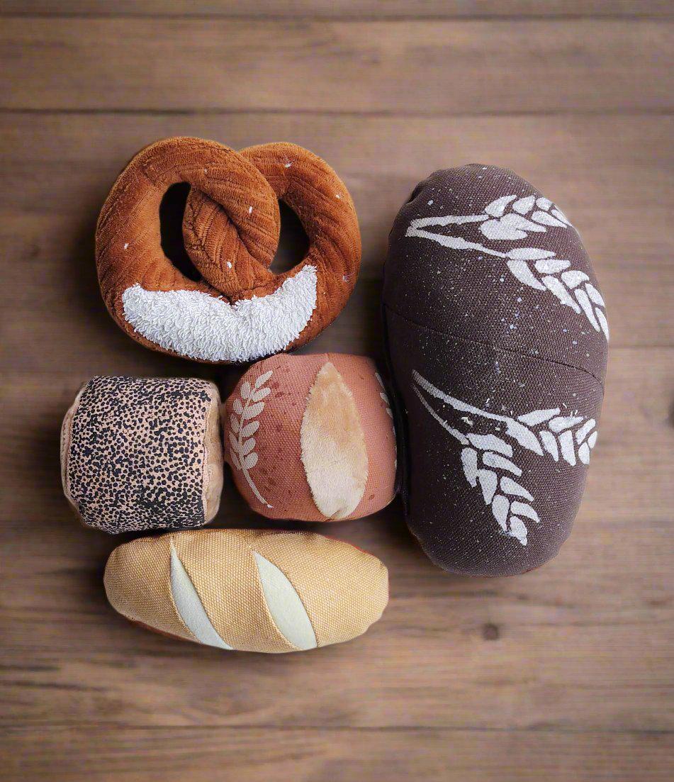 Handmade Pretend Bread Toy Set With Bakery Bag – Montessori Play Food ...