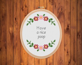PDF PATTERN: Have a Nice Poop Cross Stitch - Etsy