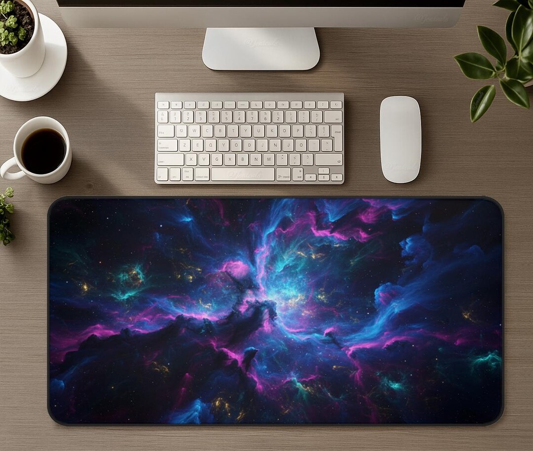 Cosmic Nebula Desk Mat, XL Large Gaming Mouse Pad, Outer Space ...