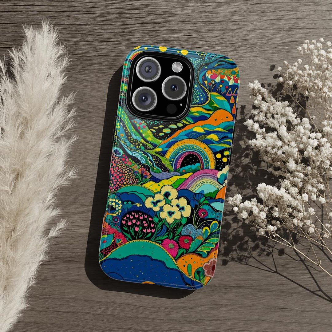 1960s 1970s Retro Phone Case, Psychedelic Groovy Hippie Trippy Art ...