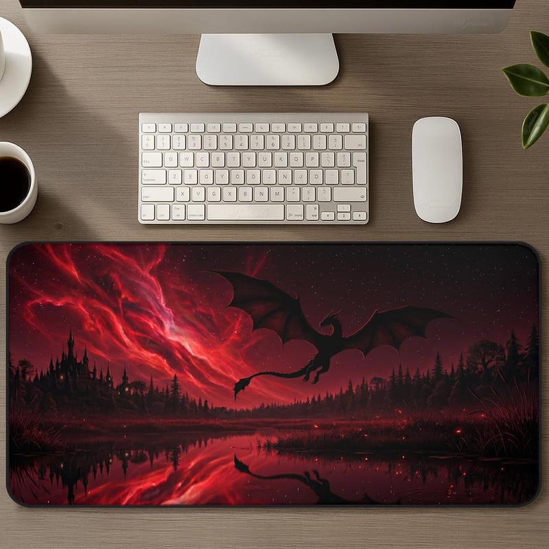 Red Dragon Mouse Pad - Etsy