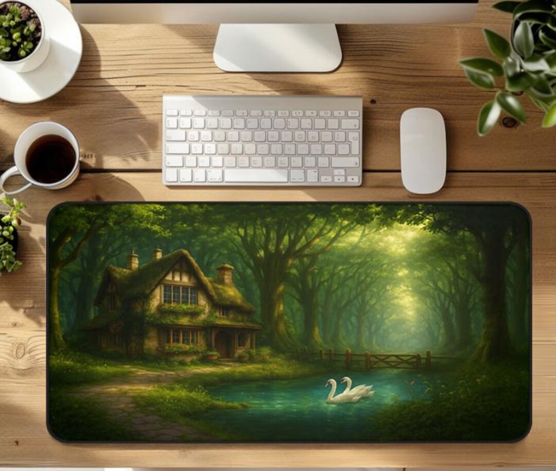 Enchanted Forest Cottage Desk Mat: Cottagecore Desk Pad - Etsy