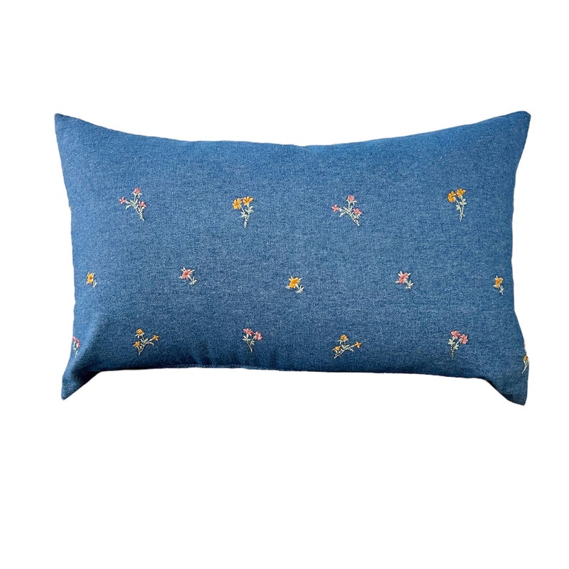 Embroidered Lumbar Pillow - Etsy