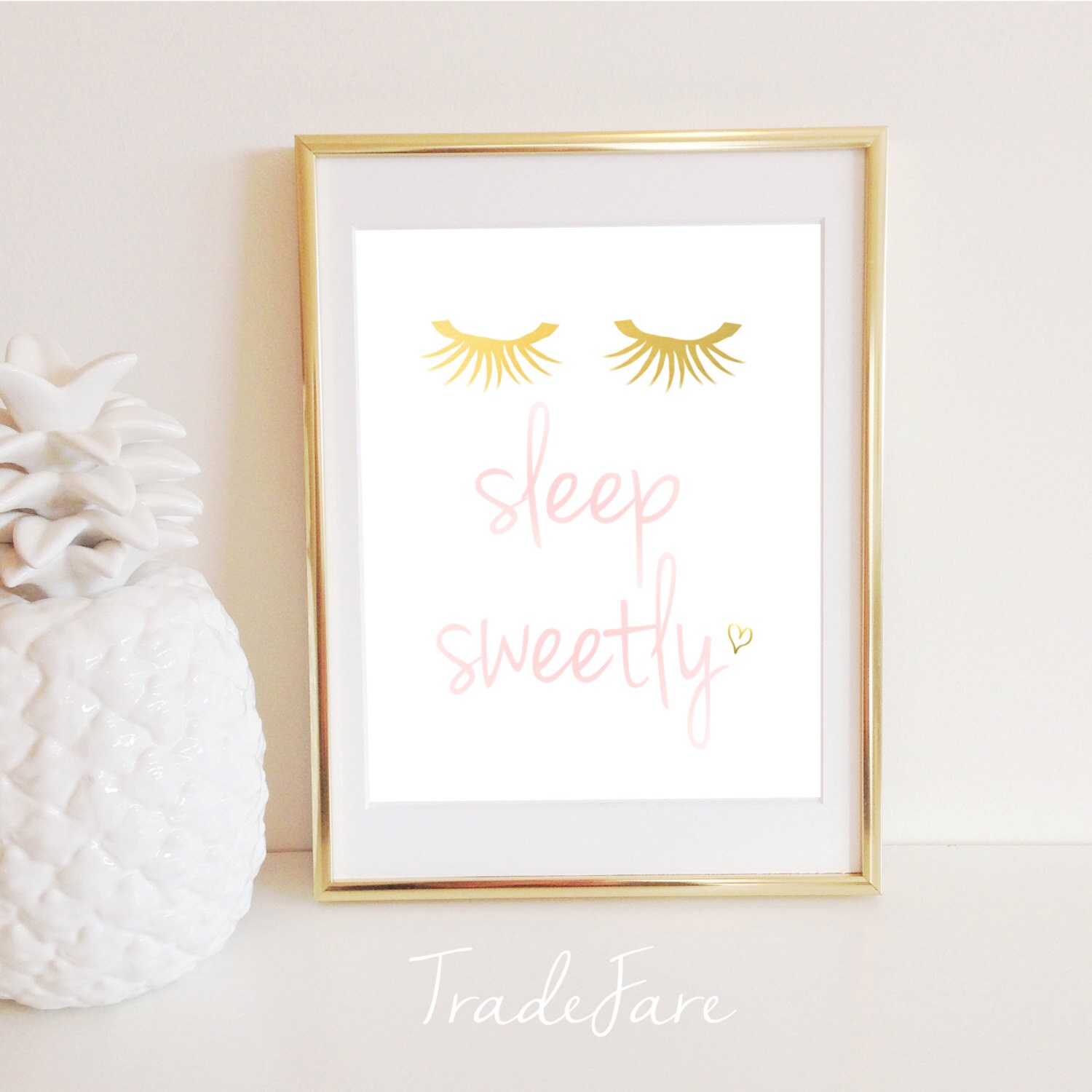 Sleep Sweetly, Print, Instant Digital Download, Nursery Decor, Pink ...