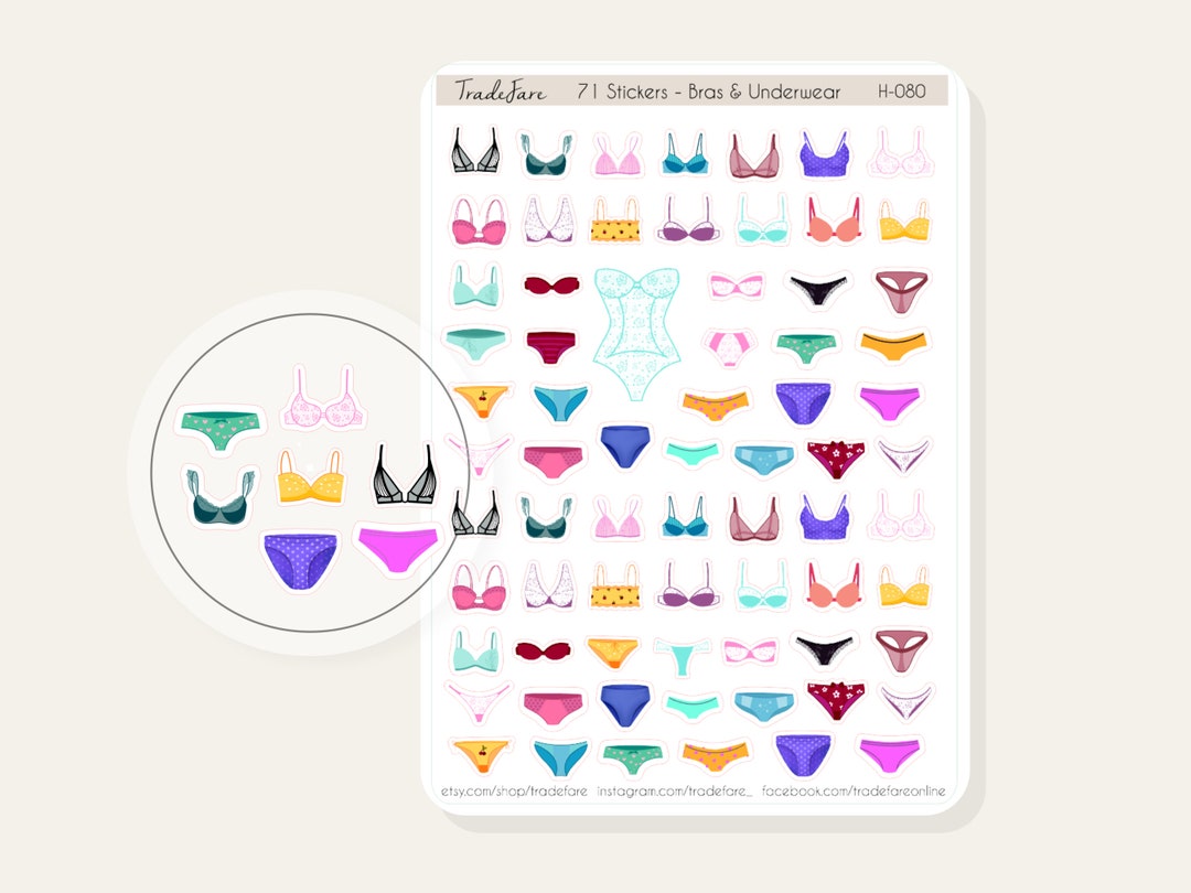 Bra Underwear Stickers for Planner, Mini Lingerie Stickers, Laundry ...