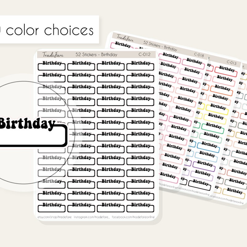 Birthday Planner Stickers - Etsy