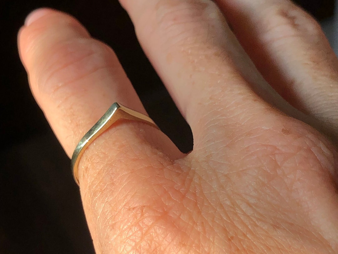 Dainty Raindrop Ring, Teardrop Ring Gold, V Ring, Pinky Ring Women ...