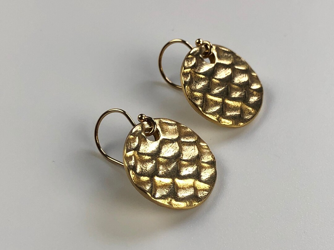 Small Round Earrings, Fish Scale Earring, Round Dangle Earring, Mermaid ...