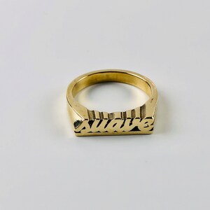 Gold Ring Latina, Nameplate Ring, Street Jewelry, Word Ring, Gold Word Ring, Boricua Ring ...