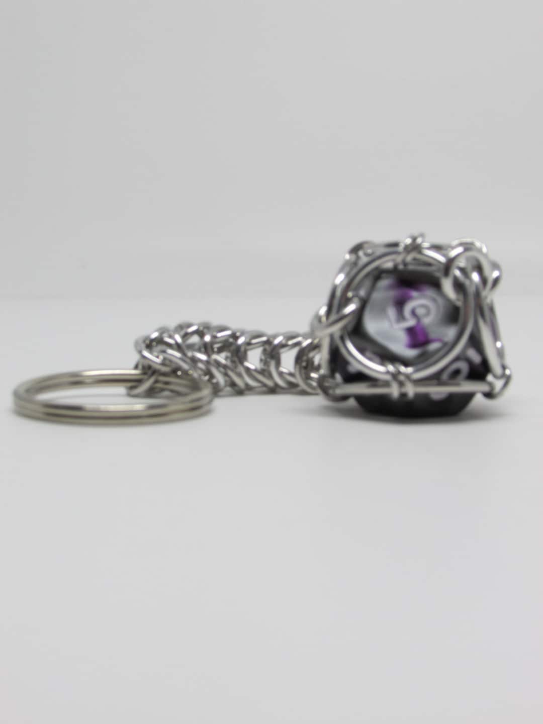 D12 Purple | Aluminum Key Chain | Gamer Gift | Dice Key Chain | Chain ...