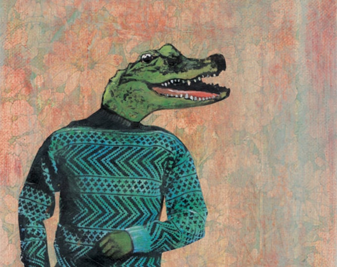 Florida Alligator Art Print 8x10 Hula Hoop Reptile Wall - Etsy