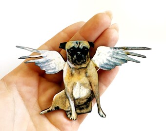 Pug with wings | Etsy