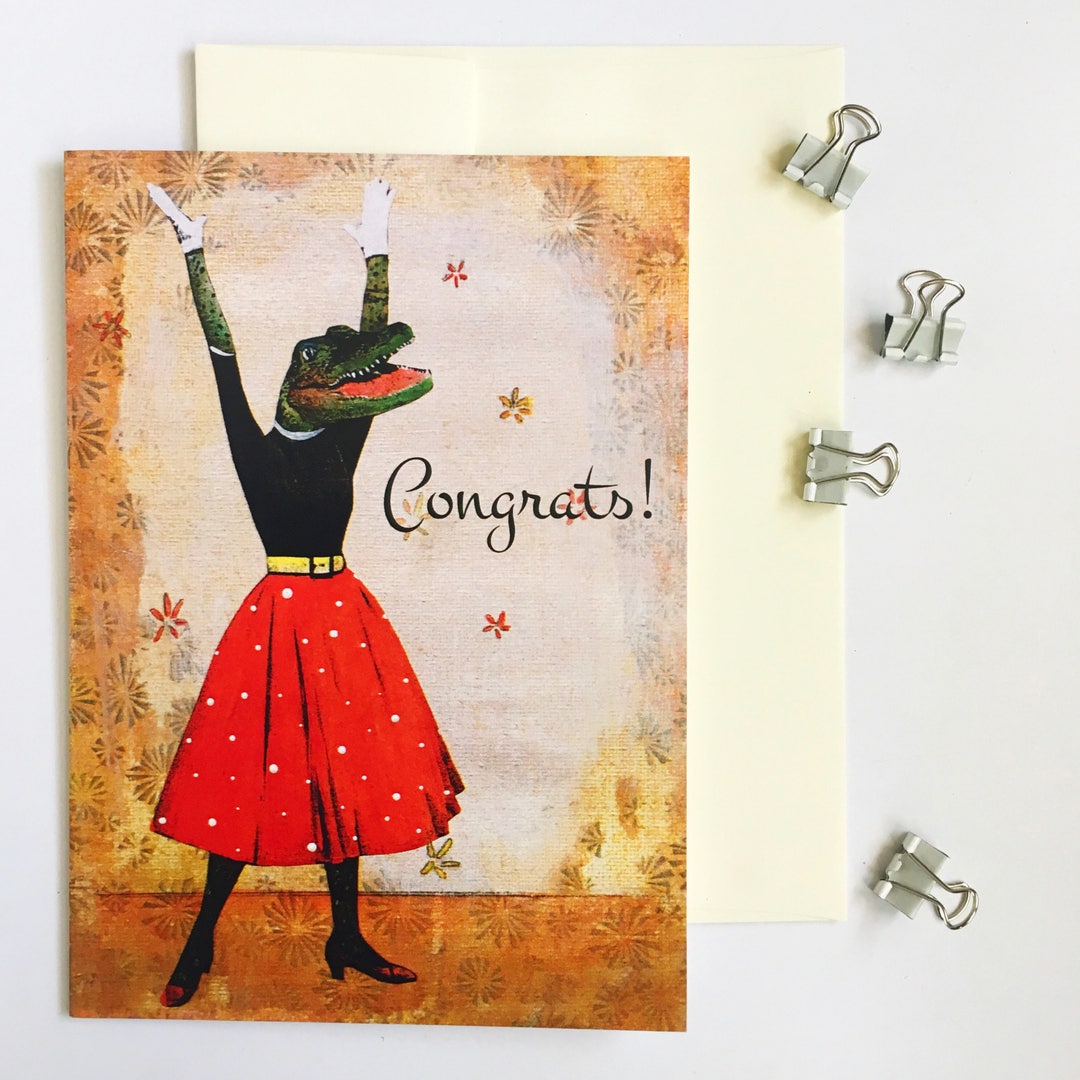 Congratulations Card, Alligator Cards, Graduation Vintage Florida ...