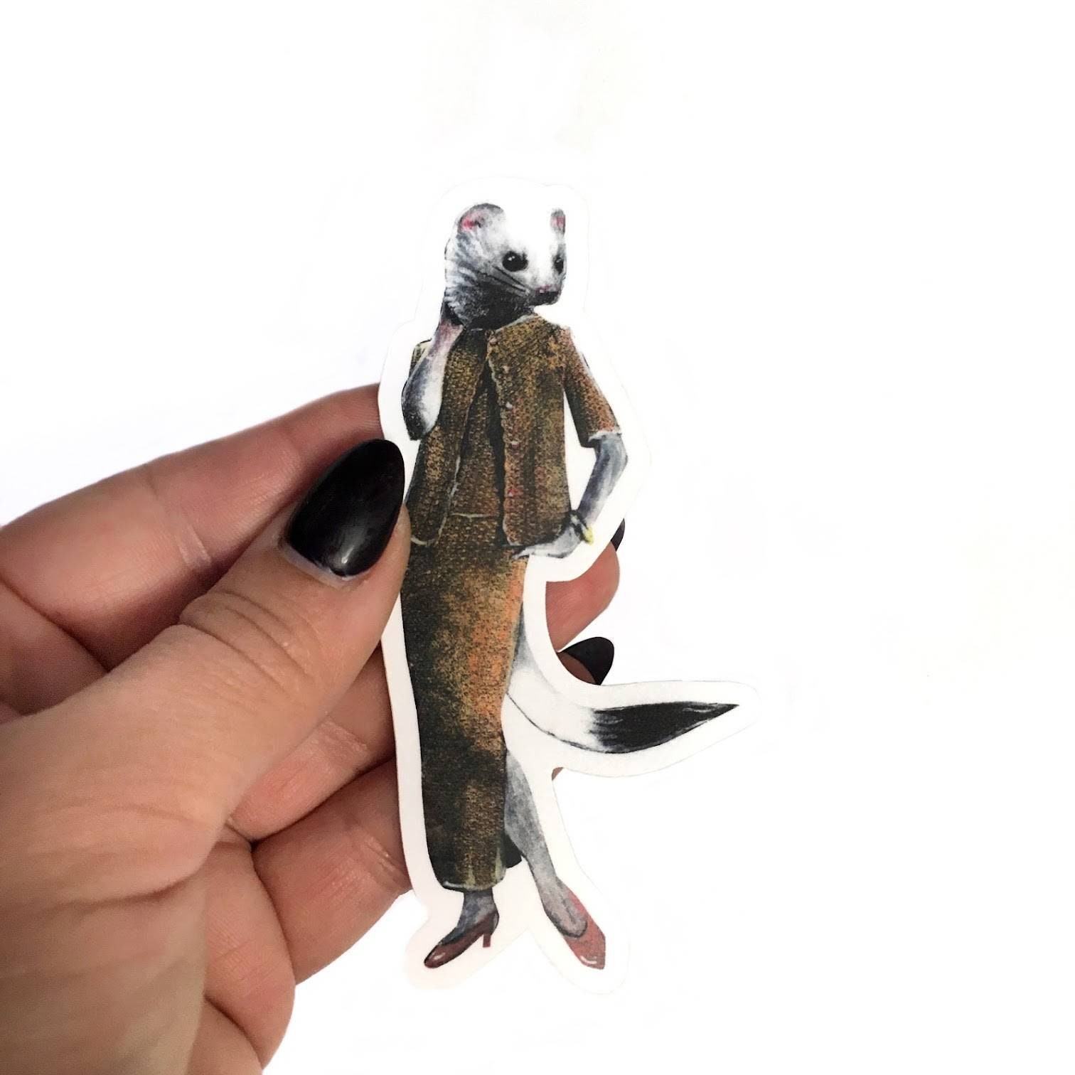 Weasel Vinyl Sticker Weird Animal Stickers Laptop Decal - Etsy