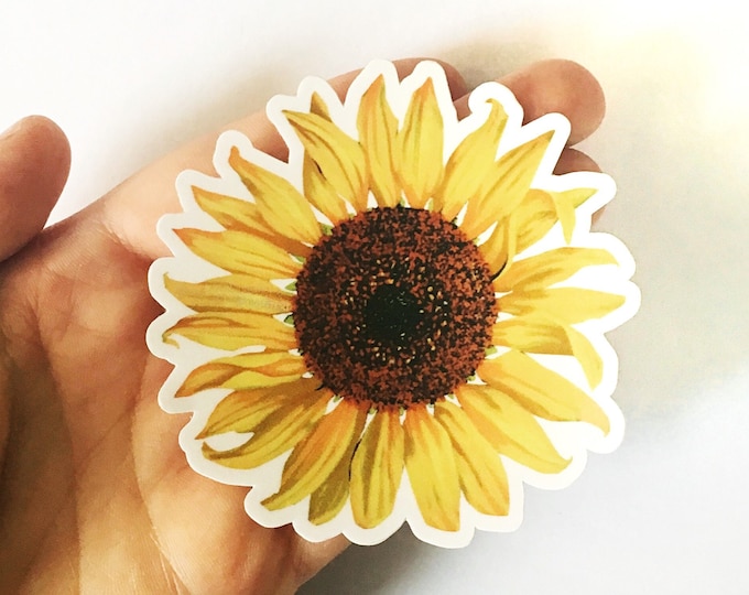 Sunflower Sticker Flower Vinyl Stickers Vintage Botanical - Etsy