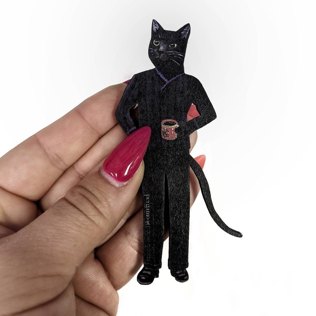 Weird Black Cat Magnet, Cat Mermaid Animal Refrigerator Magnets Fridge ...