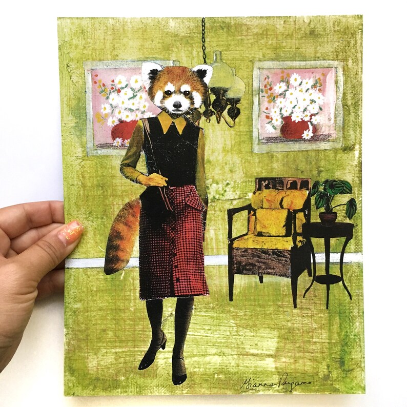 Red Panda Art Print Vintage Animal Decor Retro Housewarming - Etsy