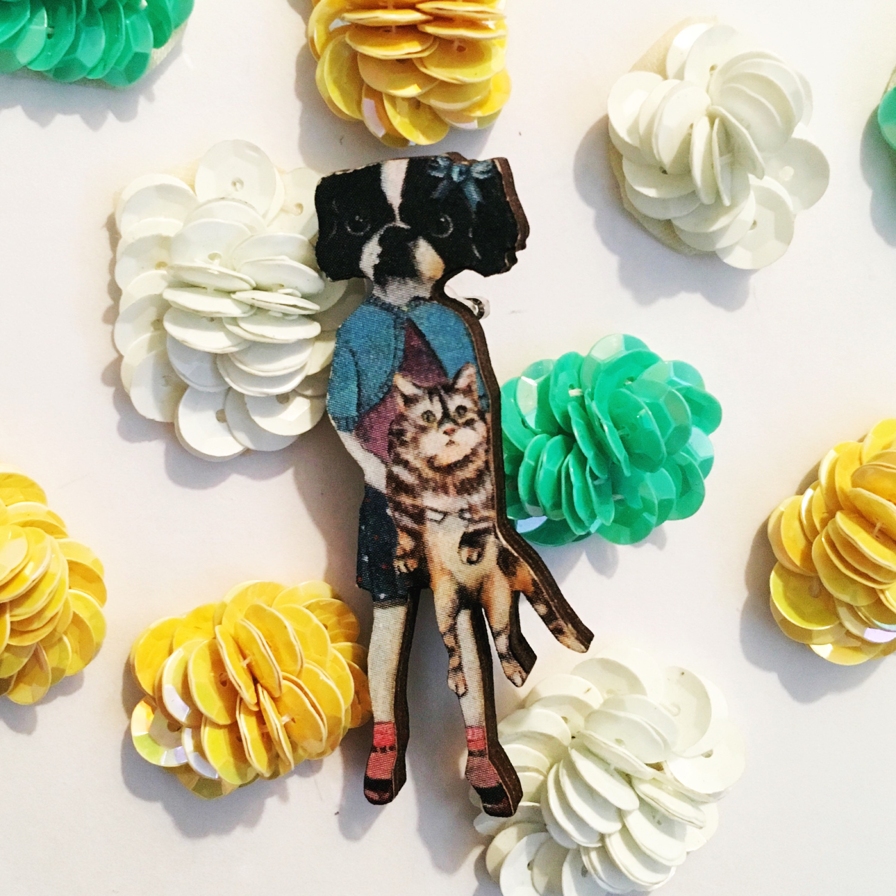 Japanese Chin Pin Weird Dog Brooch Dogs Lapel Pins Laser | Etsy