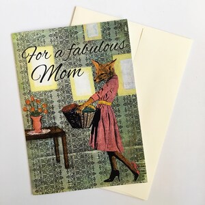 Fox Mom Card, for a Fabulous Mom Greeting Cards, Original Animal ...
