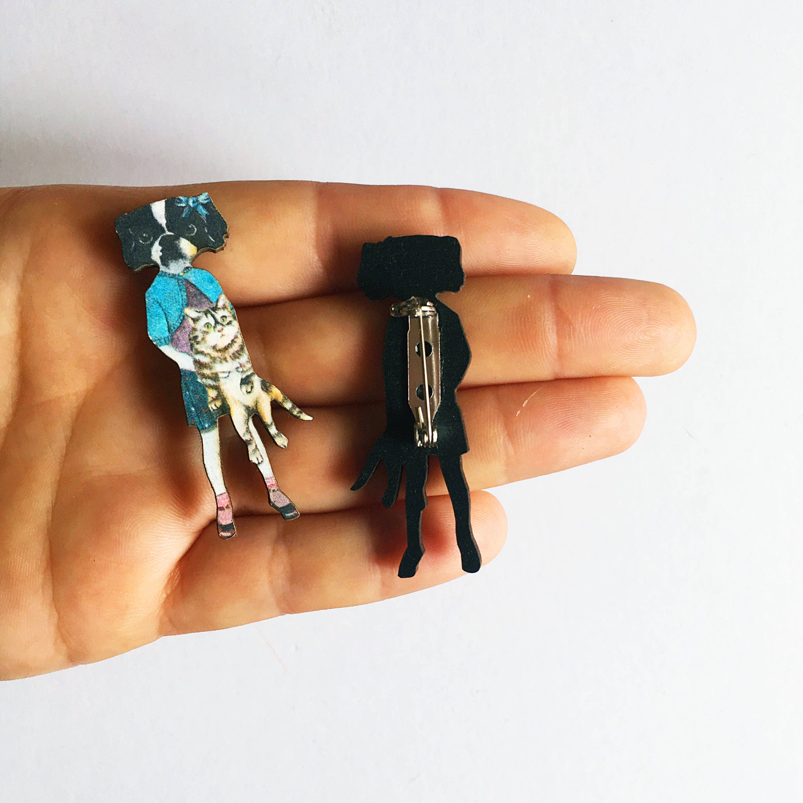 Japanese Chin Pin Weird Dog Brooch Dogs Lapel Pins Laser | Etsy