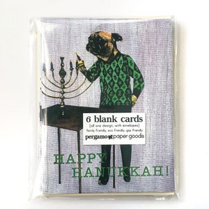 Pug Hanukkah Card or Card Set, Jewish Pug Dog, Weird Unique Chanukah ...