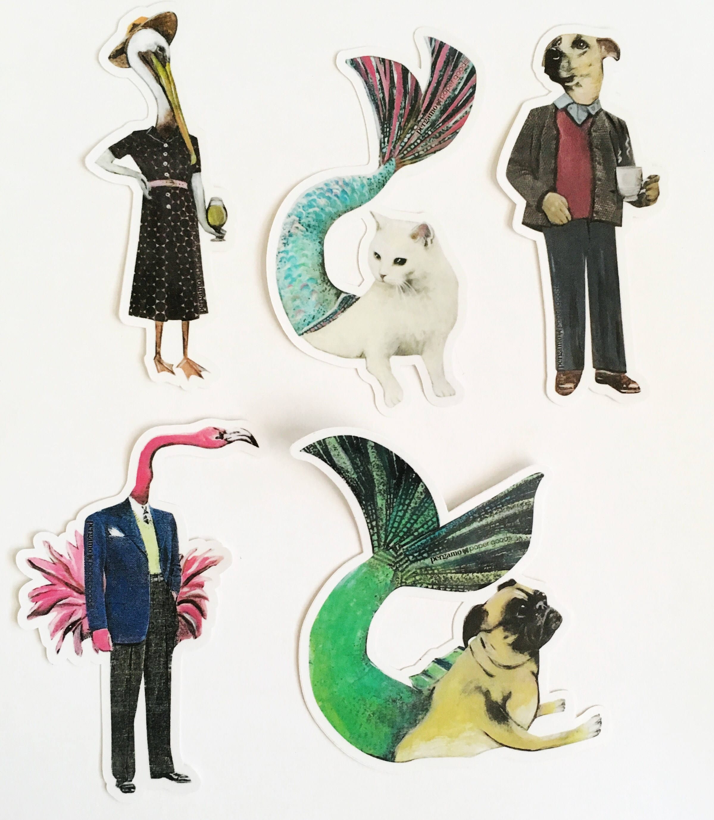 Animal Sticker Pack 5 Laptop Stickers Vinyl Cat Decals Dog | Etsy