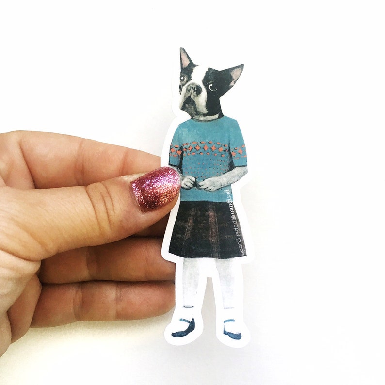 Boston Terrier Decal Weird Dog Stickers Laptop Bumper | Etsy