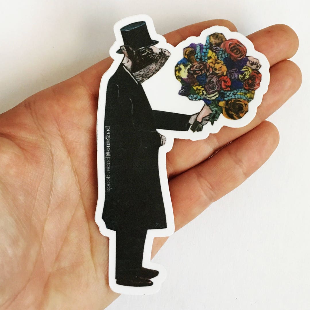 Pig Vinyl Sticker, Dapper Victorian Illustrated Waterproof Decals, Car Decal, Romantic Swine Old ...