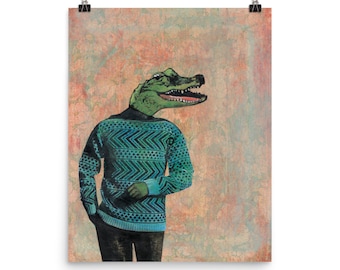 Florida Alligator Art Print 8x10 Hula Hoop Reptile Wall - Etsy