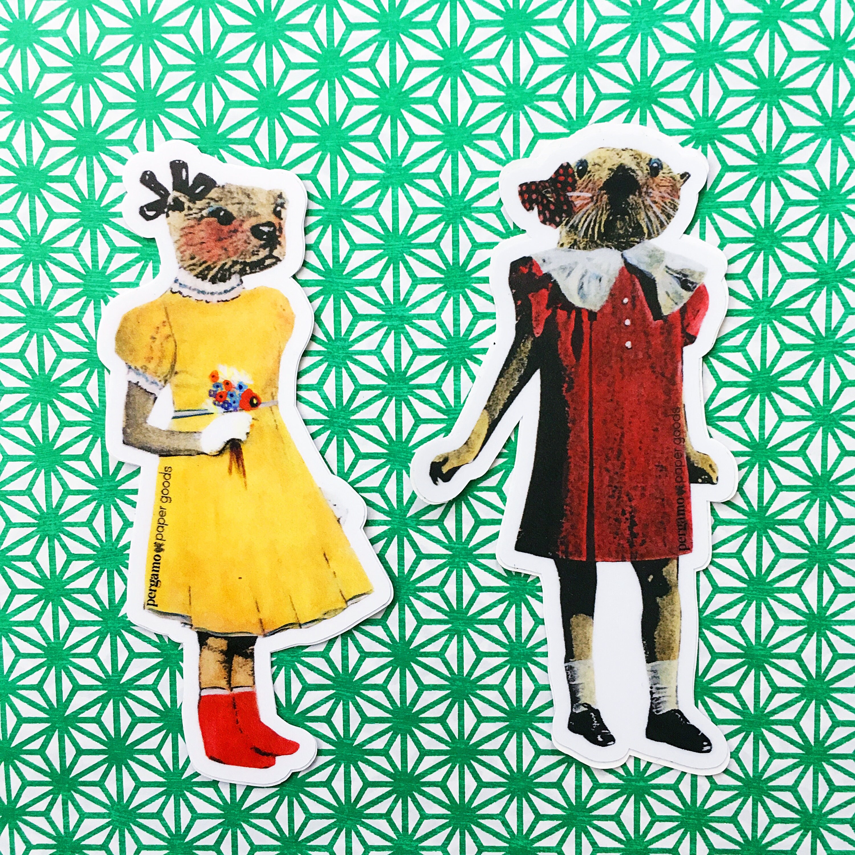 Otter Sticker Set Vintage Otters Vinyl Laptop Stickers Car | Etsy