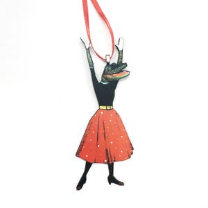 Alligator Holiday Ornament, Quality Florida Christmas, Surreal Vintage ...