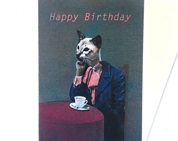 Cat Birthday Card Vintage Happy Birthday Cards Dapper Cats - Etsy