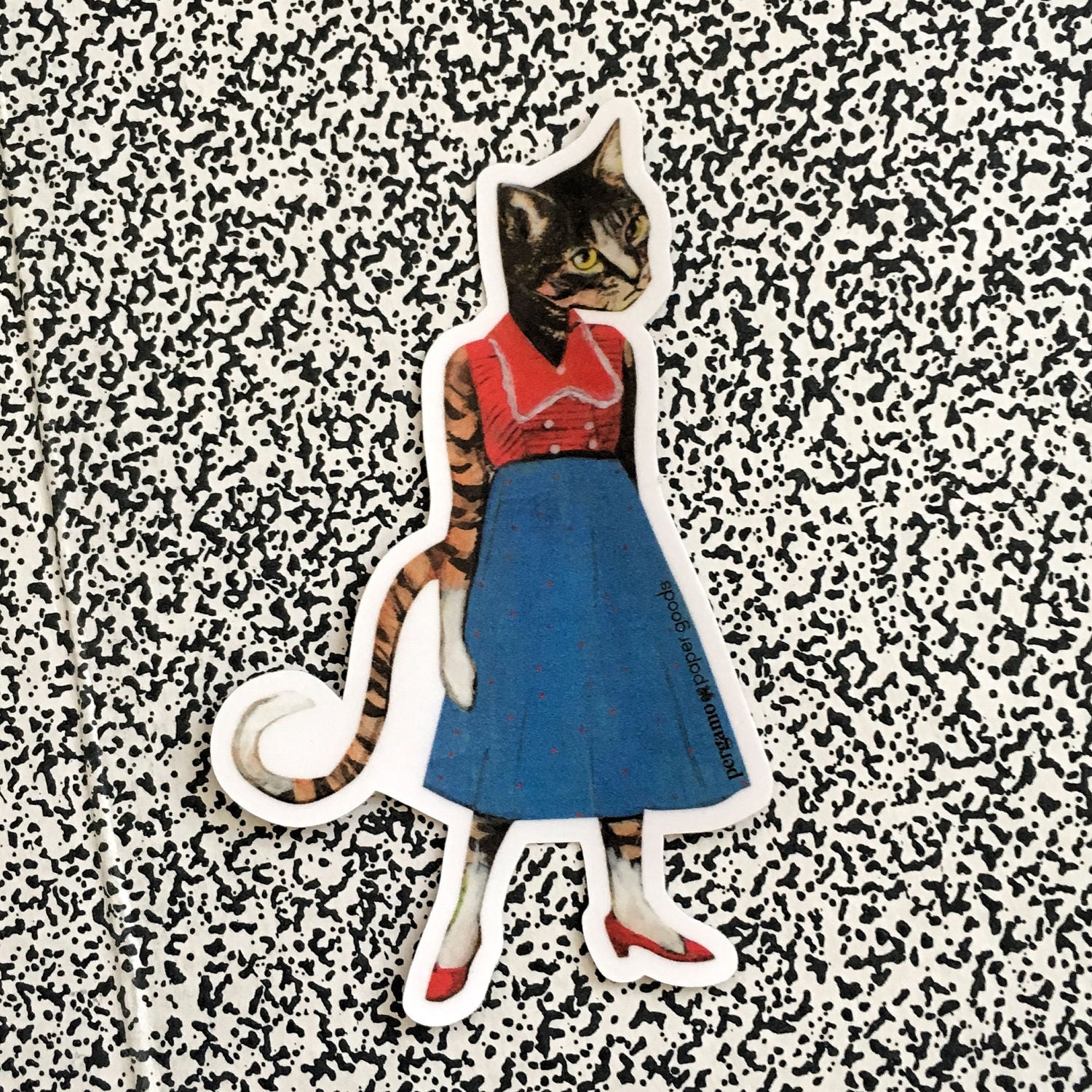 Cat Vinyl Sticker Unique Waterproof Weird Stickers Car - Etsy