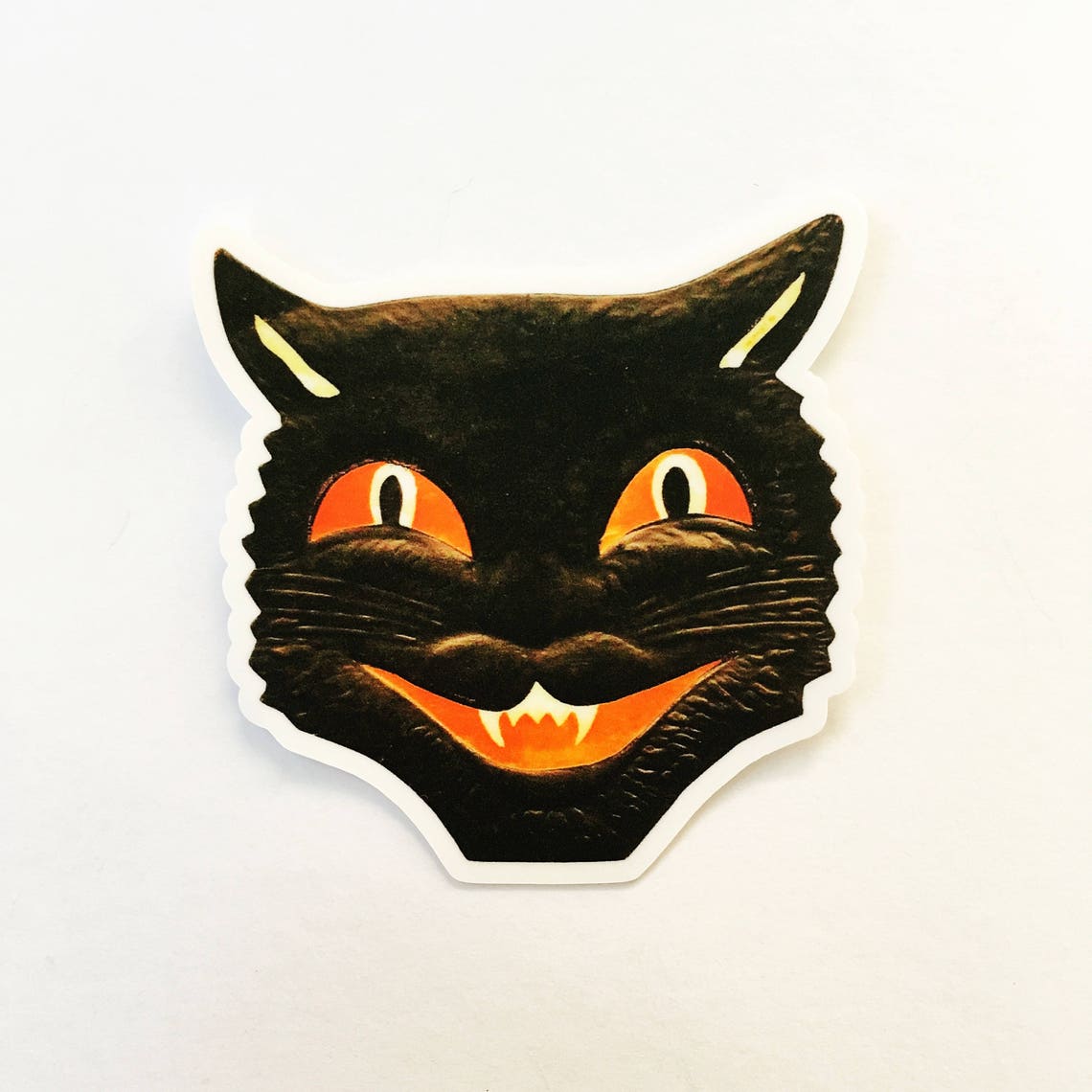 Black Cat Sticker Vintage Halloween Vinyl Stickers Creepy - Etsy