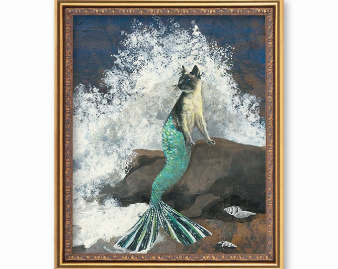 Capricorn Zodiac Art Print 8x10 Mermaid Goat - Etsy
