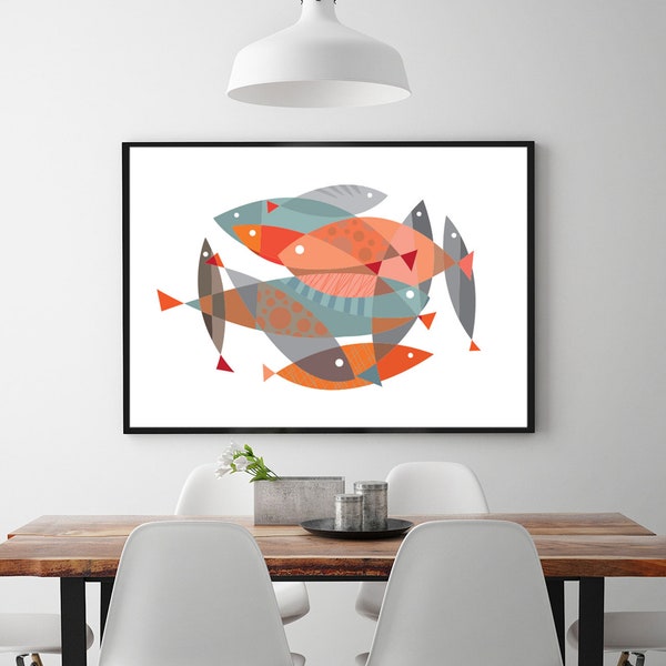 Abstract Fish Art - Etsy