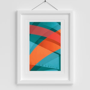 Guggenheim Print, Mid Century Modern New York City Architecture Poster ...
