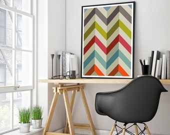 Chevron Art Print - Etsy