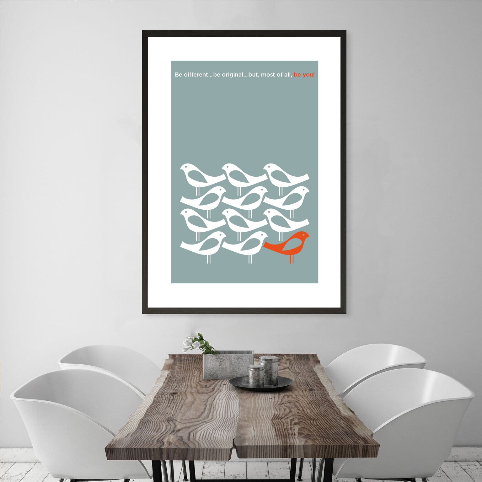 Birds Be Different Art Print Modern Hygge Prints Nordic Wall - Etsy