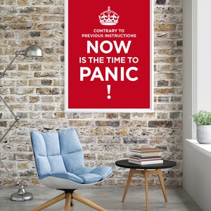 Now is the Time to Panic Print Typography Poster, Graphic Poster Prints ...