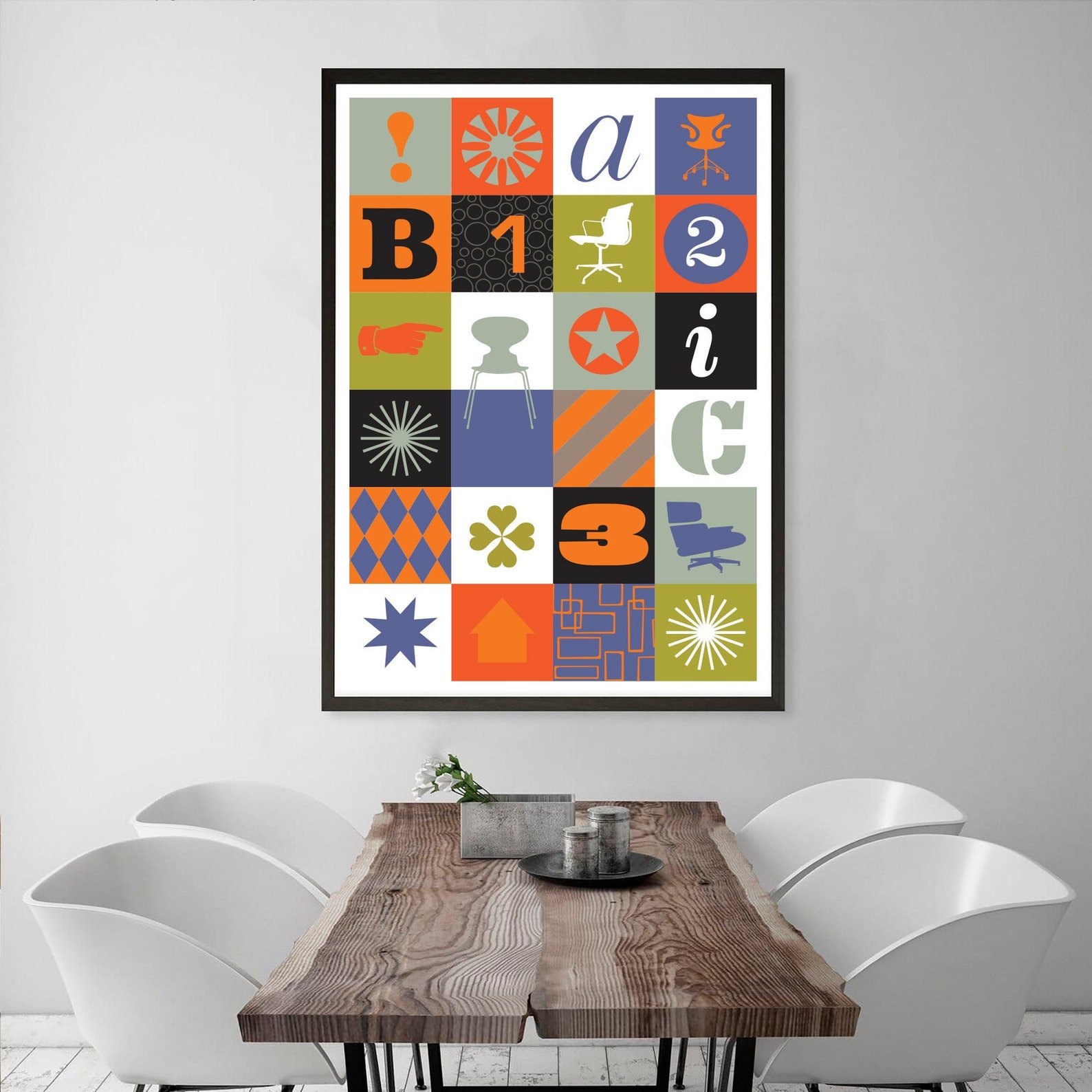 Mid Century Modern Icons Art Print Mid Century Art Icon | Etsy