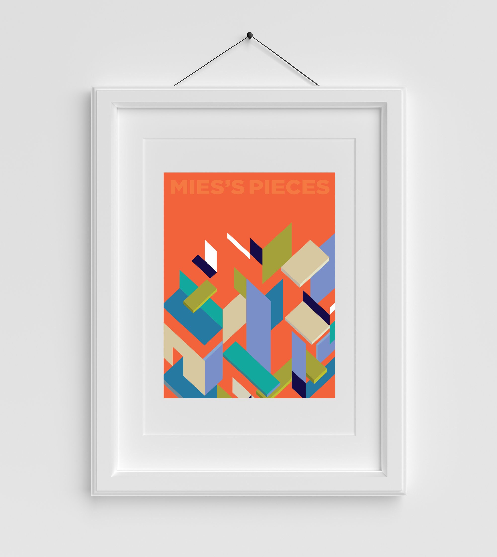MCM Wall Art Print Mies Van Der Rohe Orange Bauhaus Poster | Etsy