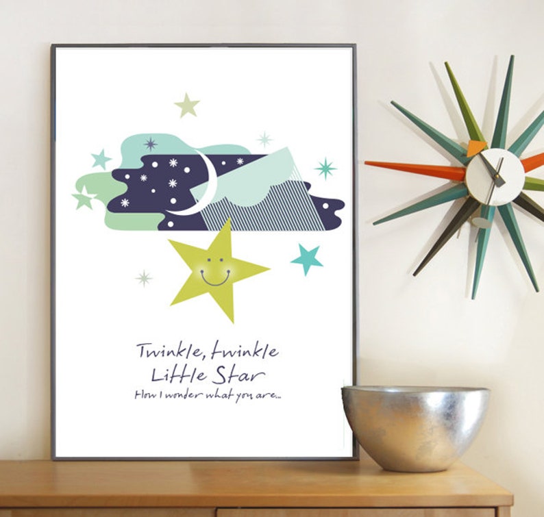Twinkle Twinkle Little Star Poster Print Scandi Nursery - Etsy