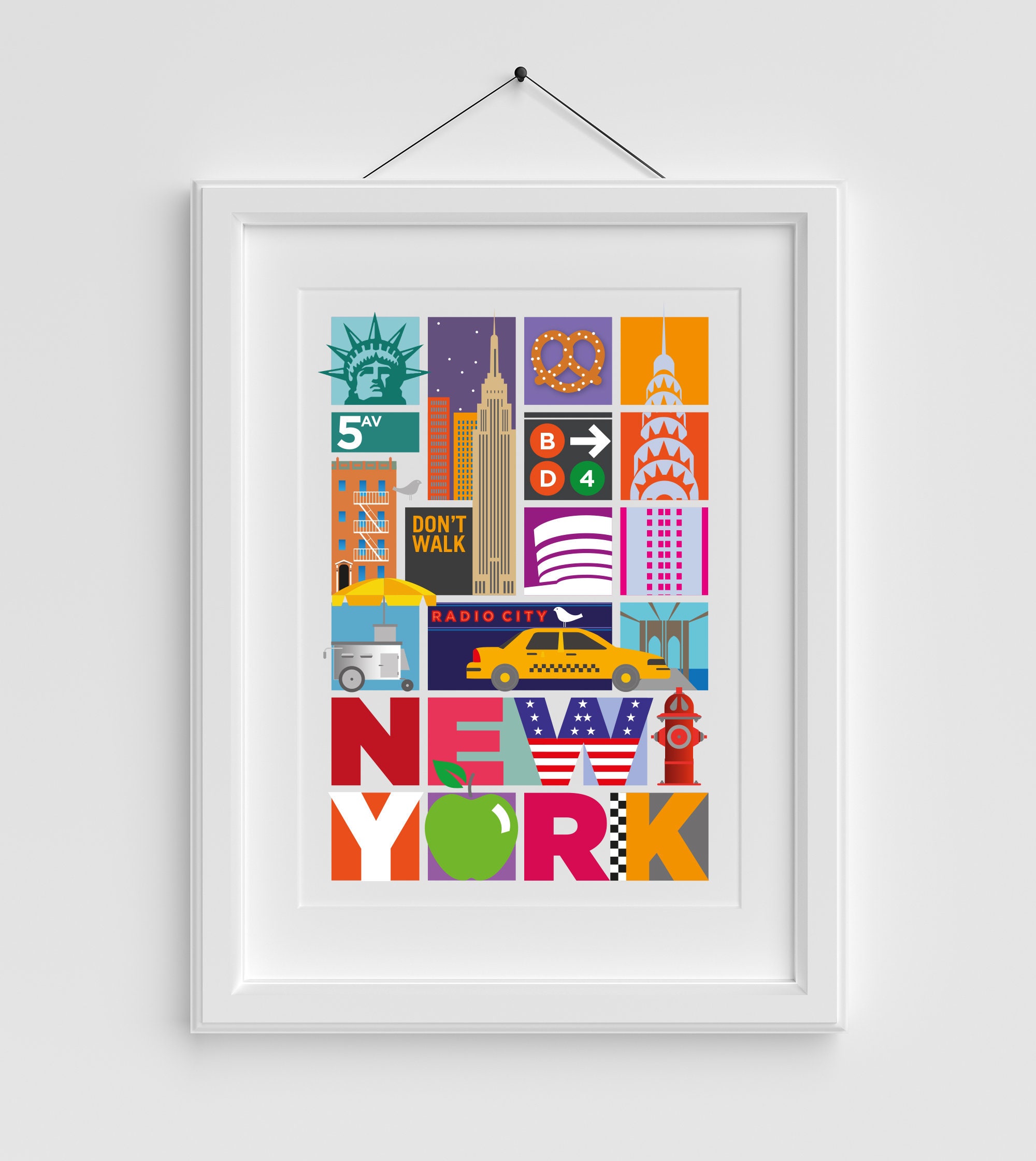 New York Collage Print Unique Travel prints New York gift | Etsy