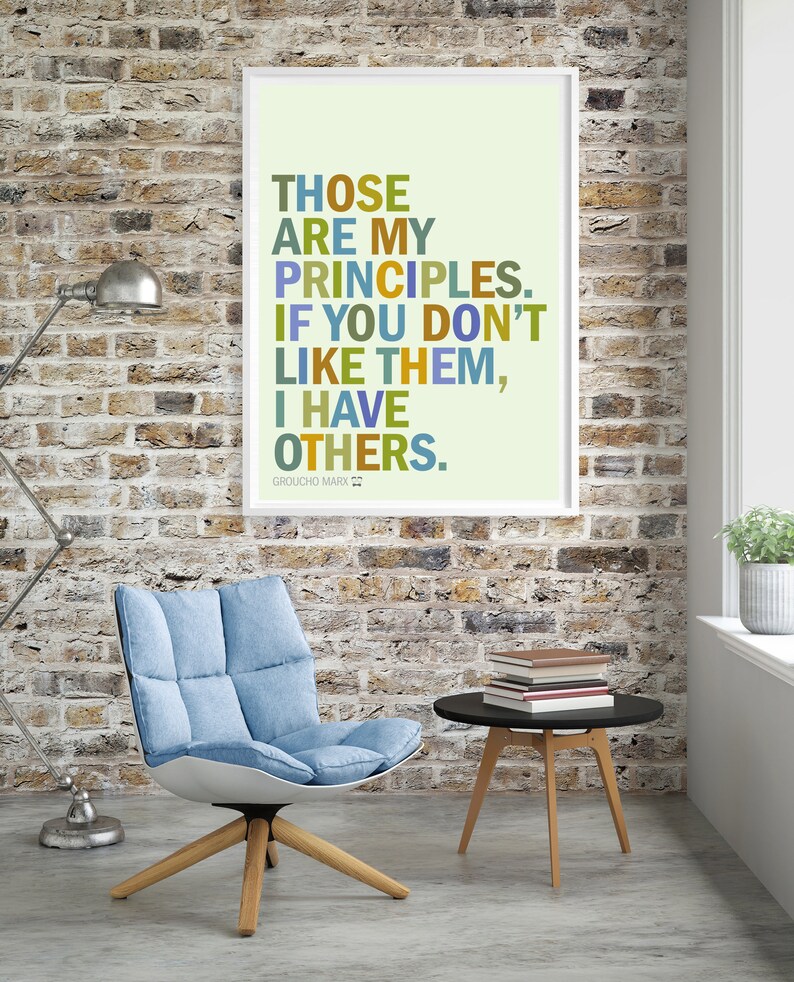 Groucho Marx Principles Typography Print Colourful Print - Etsy