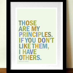 Groucho Marx Principles Typography Print, Colourful Print College Dorm ...