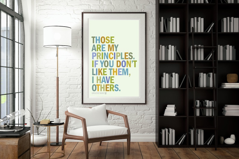 Groucho Marx Principles Typography Print Colourful Print | Etsy