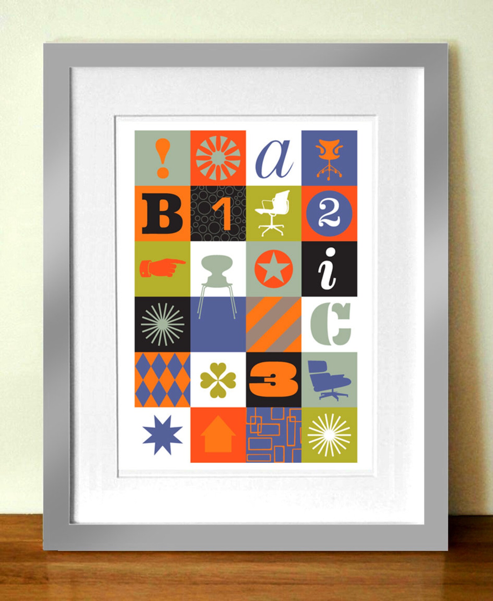 Mid Century Modern Icons Art Print Mid Century Art Icon - Etsy