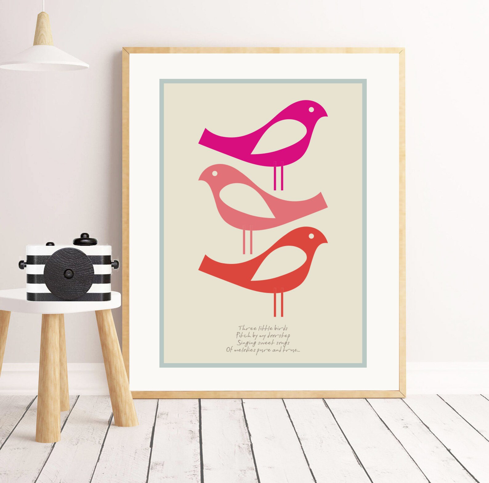 Cute Scandi Birds Print Playroom Wall Art Danish Modern - Etsy