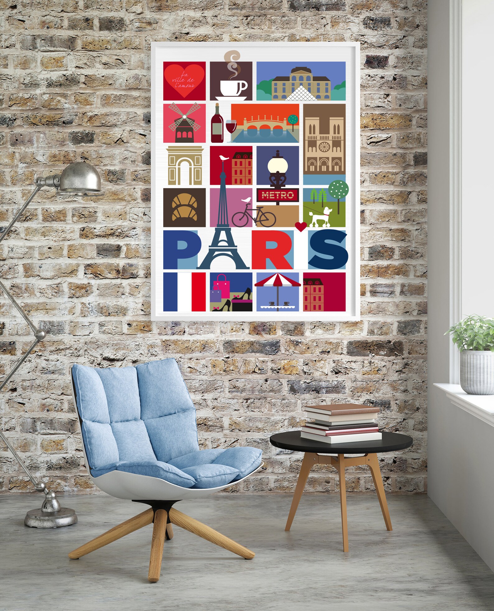 Paris Cityscape Typography & Illustration Print World City - Etsy